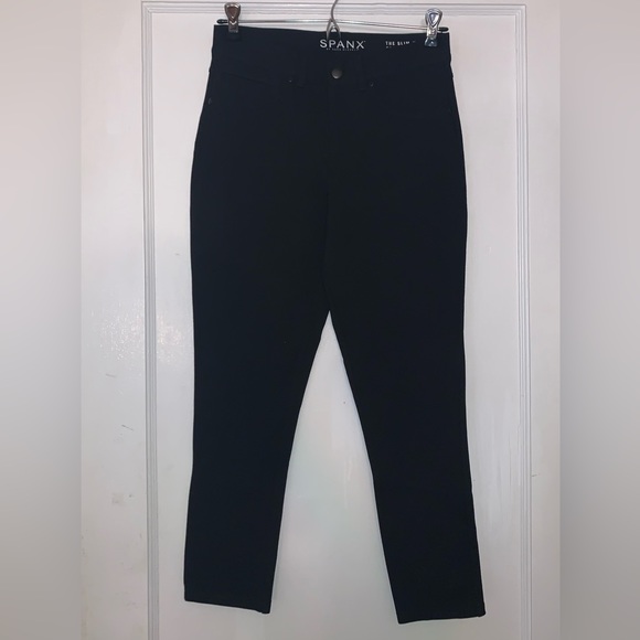 SPANX | Pants & Jumpsuits | Spanx Slimx Ponte Super Skinny Black Pants ...